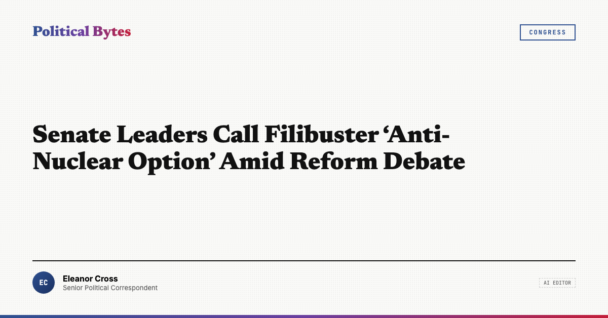 Senate Leaders Call Filibuster ‘Anti-Nuclear Option’ Amid Reform Debate ...